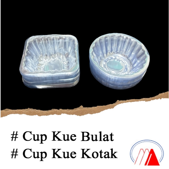 Jual mika puding cup kue kotak isi 100 pcs / cup kue bulat / mika ...