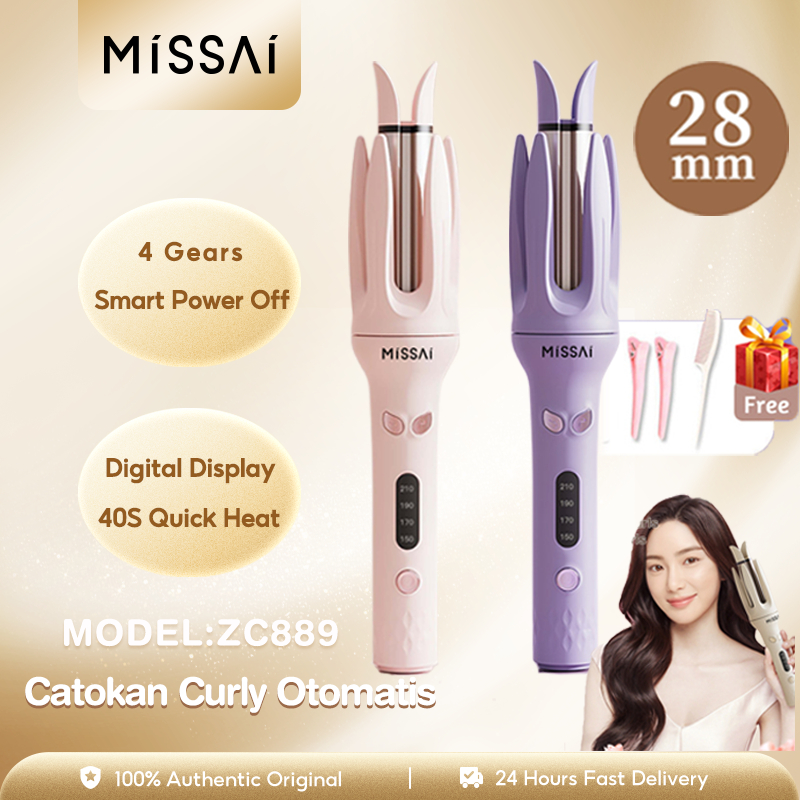 Jual MISSAI Catokan Curly Otomatis 28MM Catokan Keriting Rambut Otomatis Gigi Keempat Layar ...