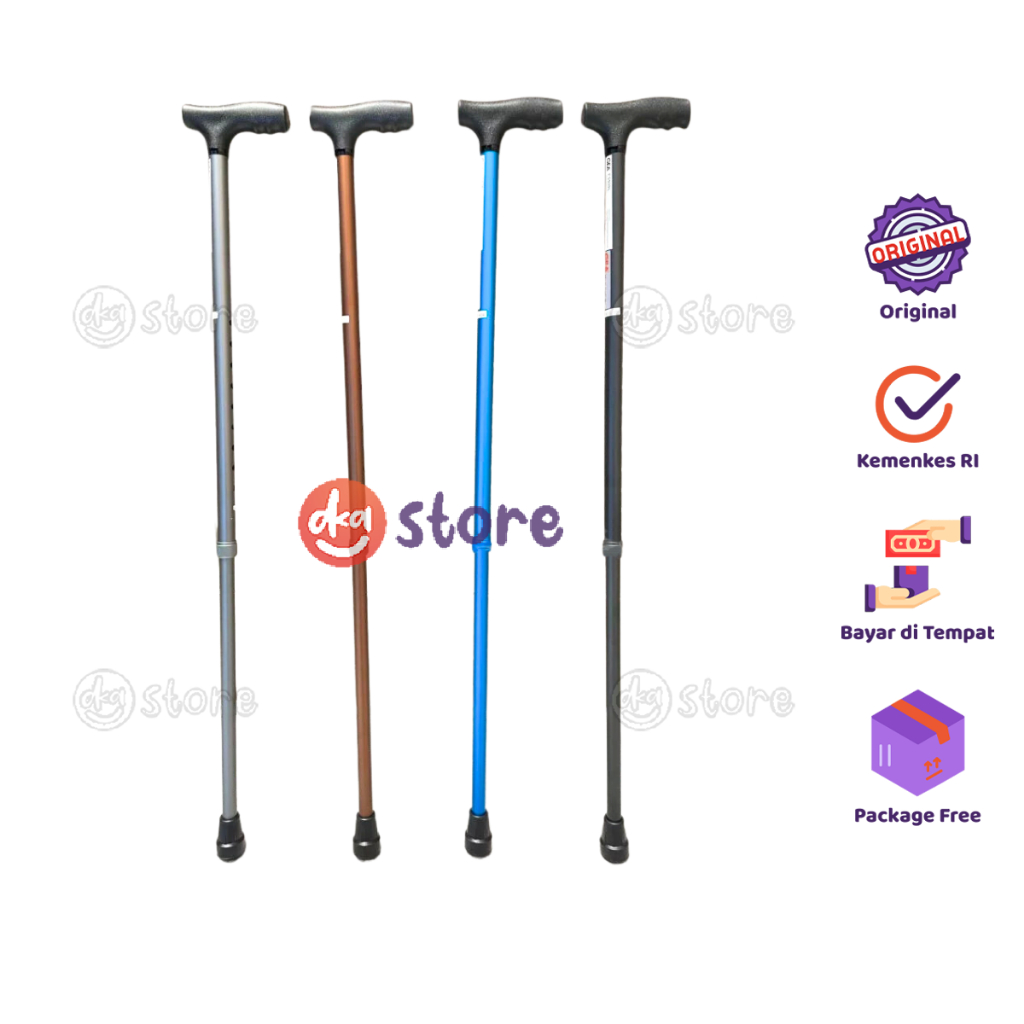 Jual Tongkat Jalan Kaki 1 Lurus Lengkung / Alat Bantu Lansia Ringan Leher Angsa Gea Serenity ...
