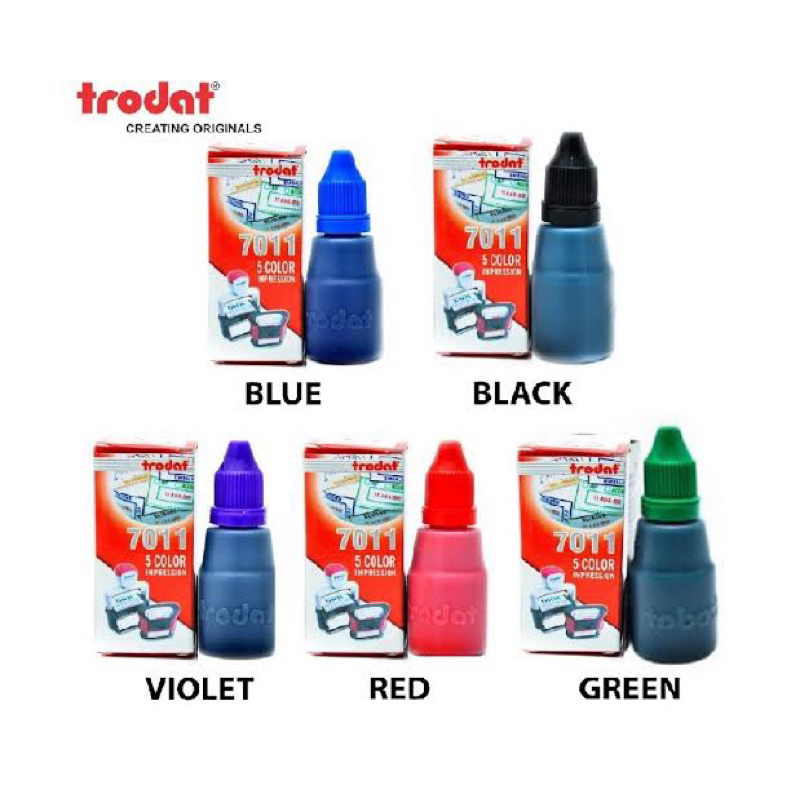 Jual Tinta Stempel TRODAT 7011 10ml warna biru - Tinta Stempel Otomatis Tahan Air | Shopee Indonesia