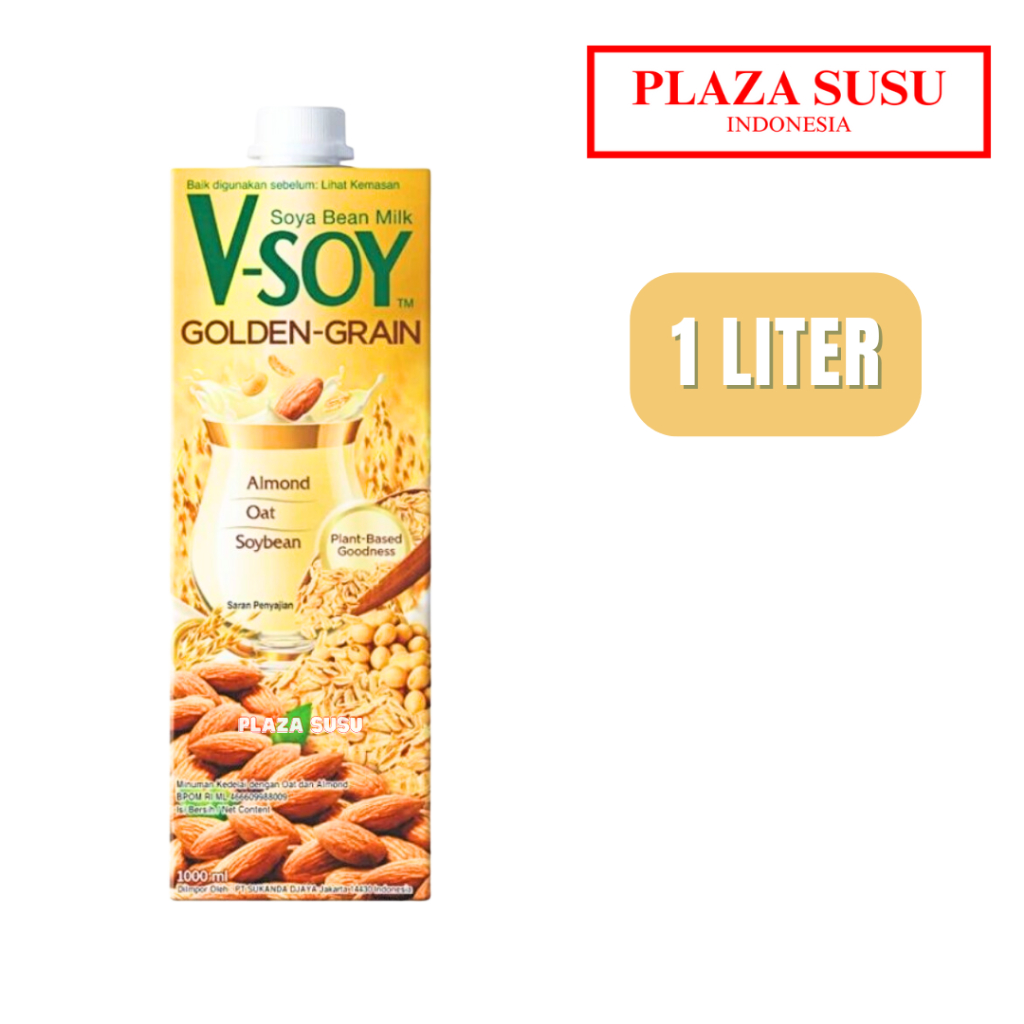 Jual V-SOY GOLDEN-GRAIN SOYA BEAN MILK 1 L VSOY SUSU SOYA 1 LITER VSOY ...