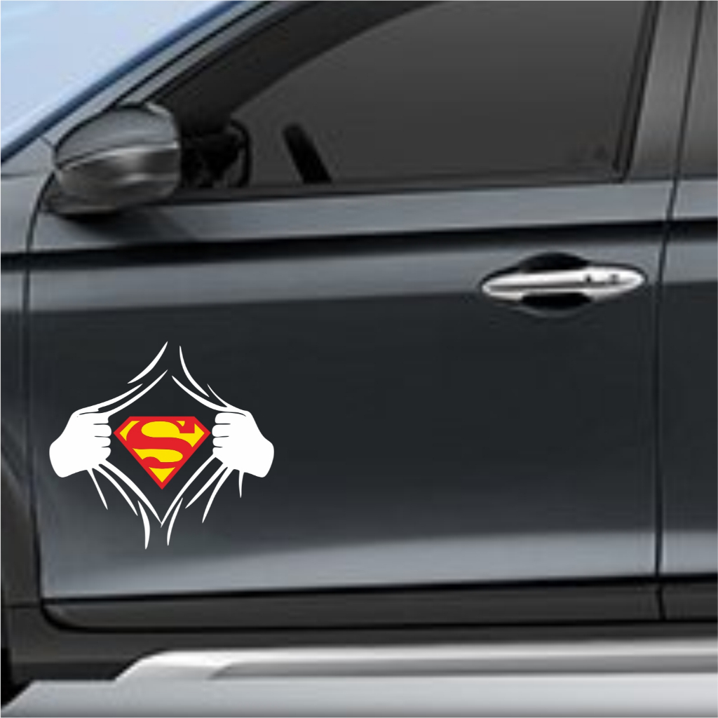 Jual CUTTING STICKER MOBIL SUPERMAN STIKER PINTU MOBIL KEREN MURAH ...