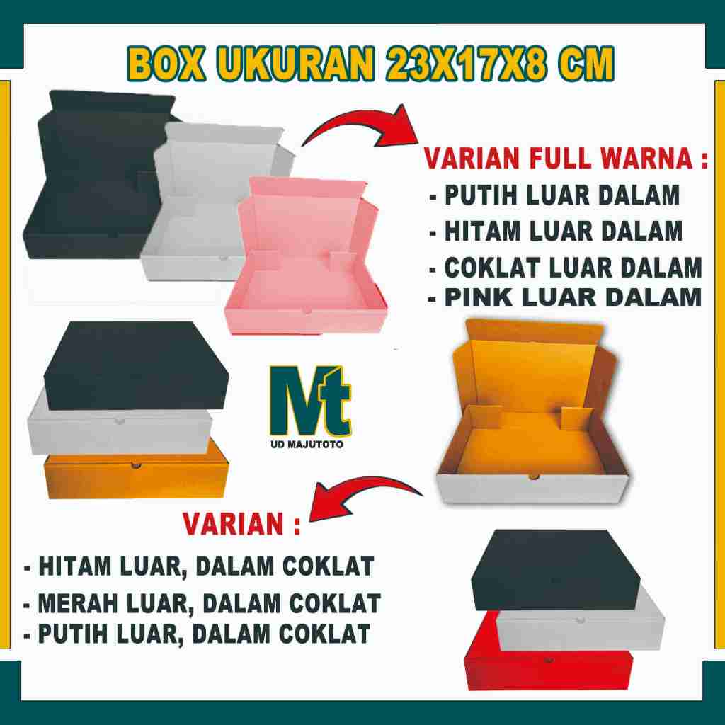 Jual Box 23x17x8 cm / Box Lipat Depan / Kardus Polos / Box Hampers ...