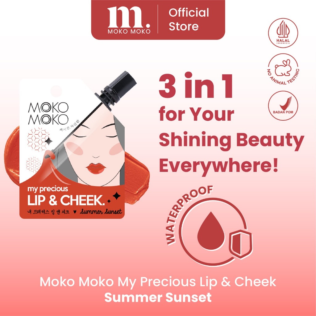 Jual Moko Moko My Precious Lip & Cheek, Summer Sunset - Lipstick Minimalis 3in1 Multifungsi ...