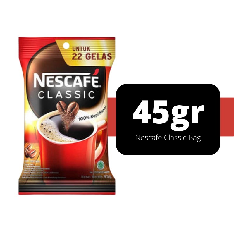 Jual Nescafe Classic-Kopi Bubuk Instan Nescafe Classic 45gr | Shopee Indonesia