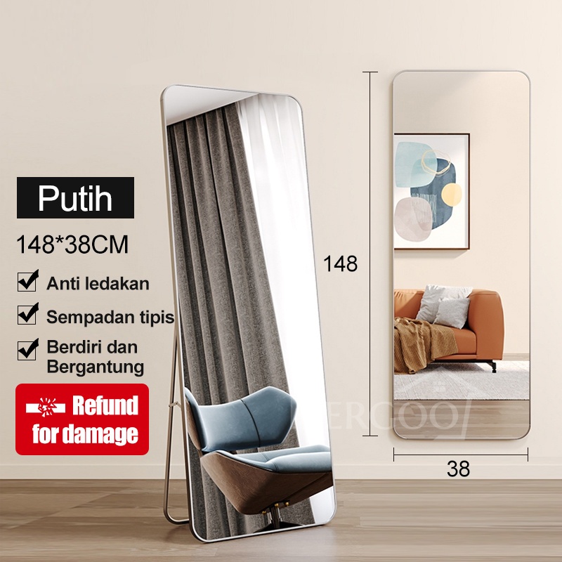 Jual [berdiri & digantung] Standing mirror Cermin standing155 X 45 CM ...