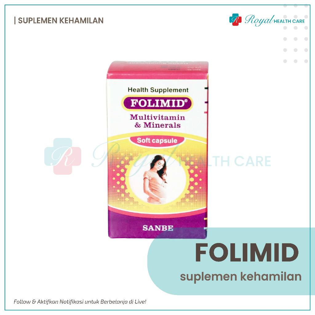 Jual FOLIMID 30 KAPSUL BOTOL, Multivitamin Dan Mineral Selama Masa ...