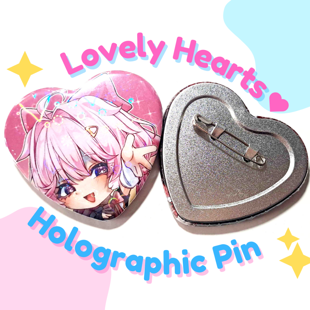 Jual Cetak Heart Badge Tanpa Minimum Order || CUSTOM (52x57mm) Button ...