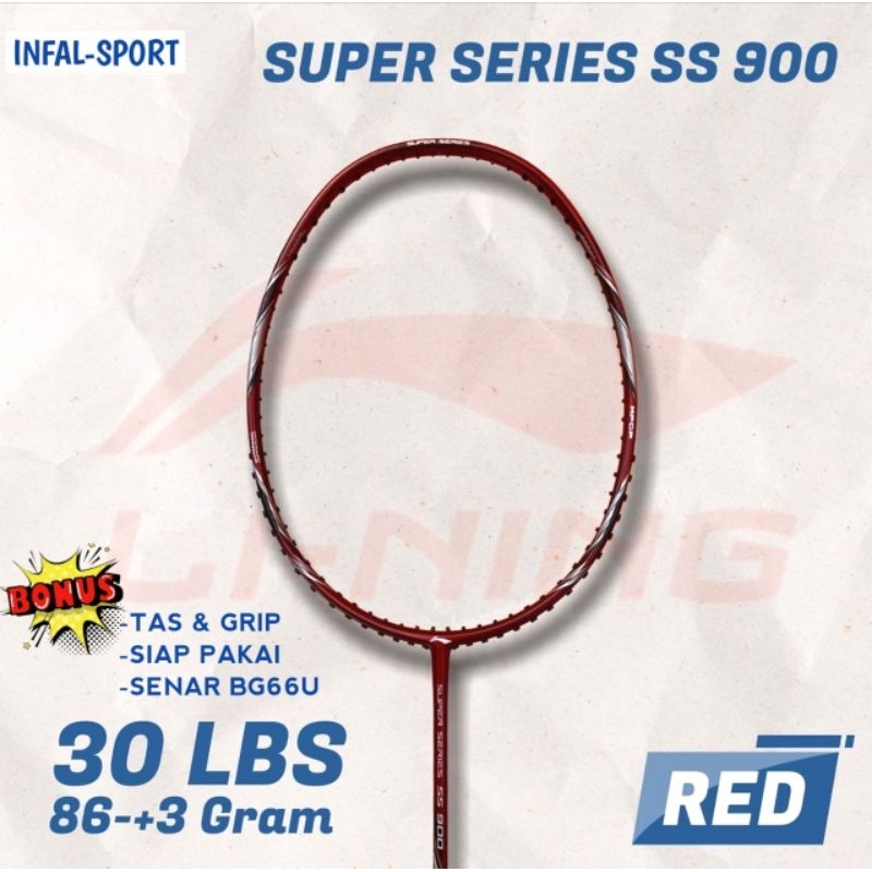 Jual Raket Badminton original Lining Super series ss 900 30Lbs (Bonus ...