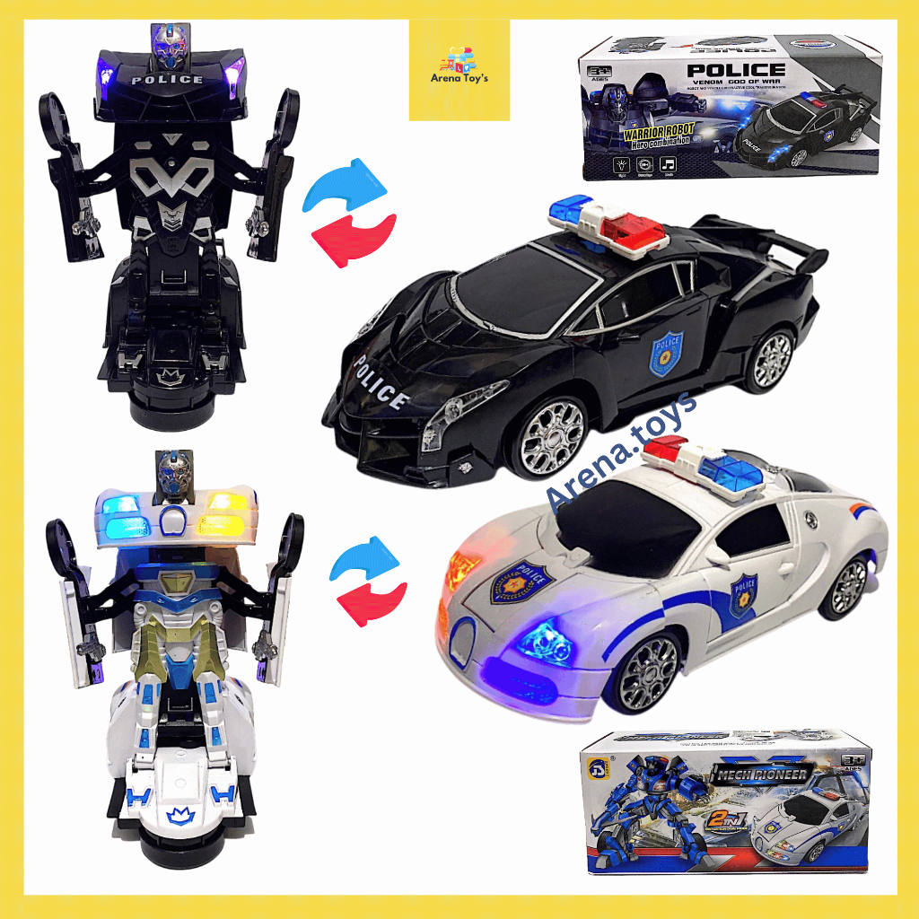 Jual Mainan Anak Mobil Polisi Jadi Robot / Mobil Ambulance / Mobil Bus ...