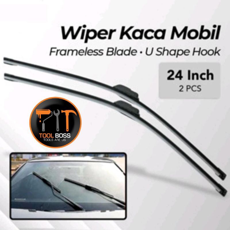 Jual WIPER KACA MOBIL FRAMELESS BLADE U SHAPE HOOK 24 INCH AERO DYNAMIC ...