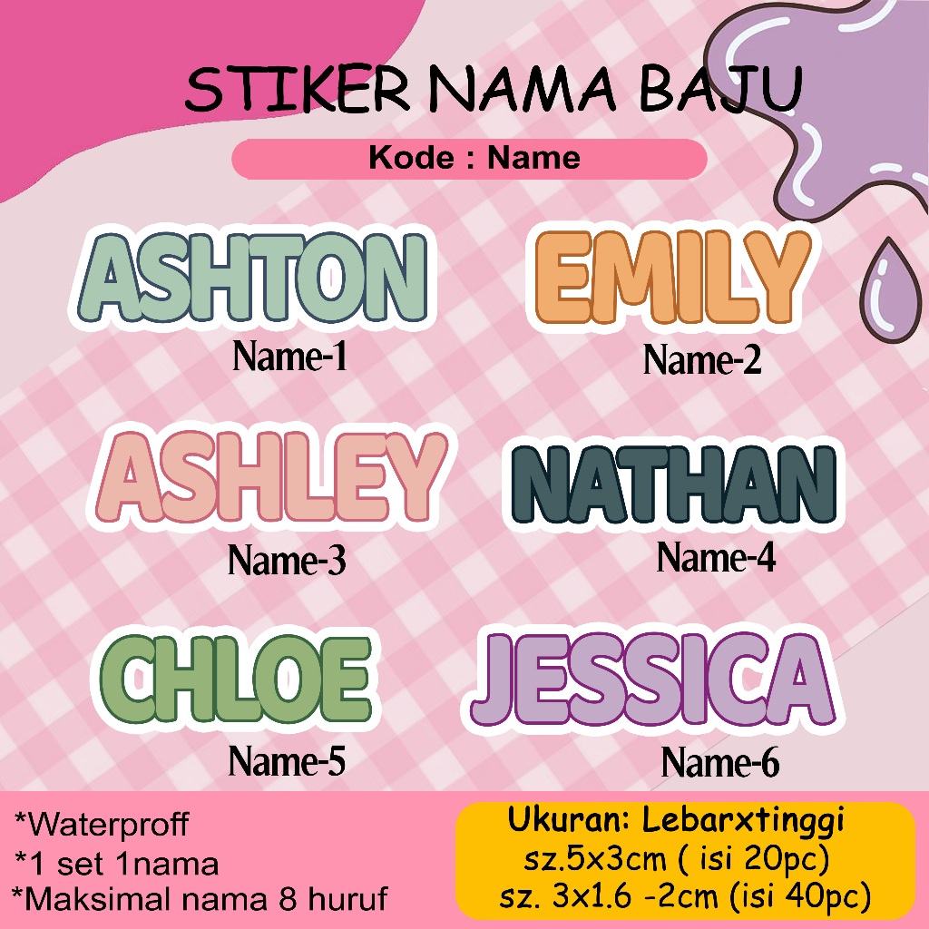 Jual Stiker Nama Baju | Stiker Nama Kain | Stiker Baju Setrika | Stiker ...