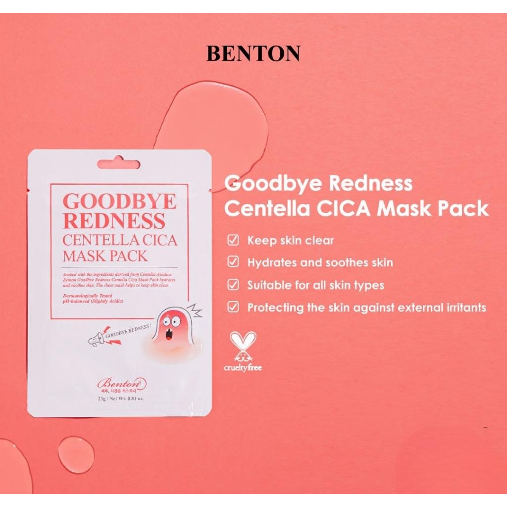 Jual BENTON Centella Cica Mask Pack 23g 1ea | Shopee Indonesia