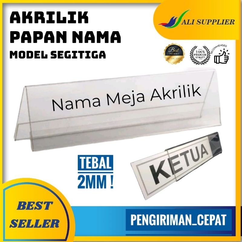 Jual SIGN HOLDER AKRILIK / ACRYLIC PAPAN NAMA MEJA / TENT CARD AKRILIK ...