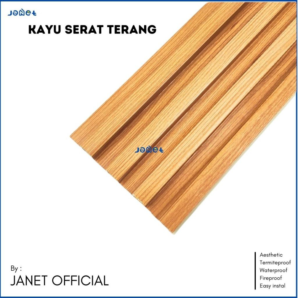 Jual WPC Wall Panel WARNA KAYU SERAT TERANG 3 meter 300cm X 17cm X 2.4cm | pvc Wallpanel Wood ...