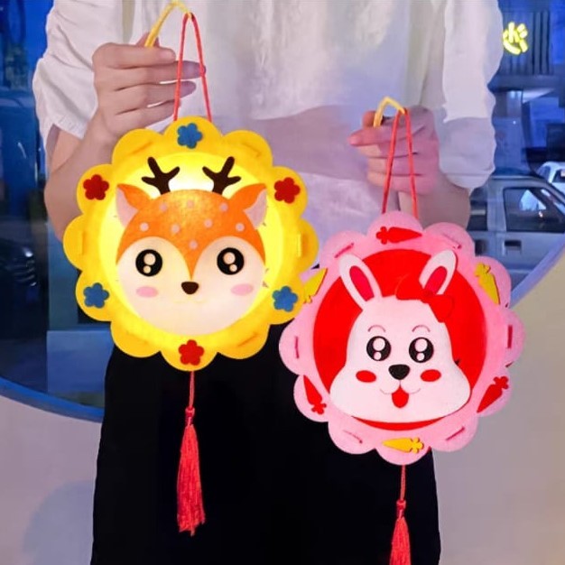 Jual [BS] DIY Lampion Flanel Lampu Kedap Kedip / DIY Lantern Felt ...