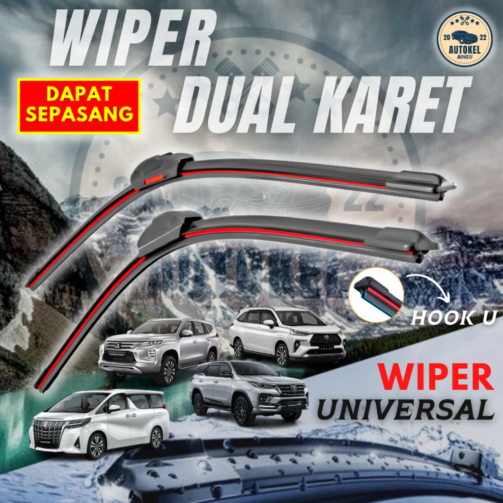 Jual Wiper Mobil Dual Blade - Universal Semua Mobil - Wiper Frameless ...