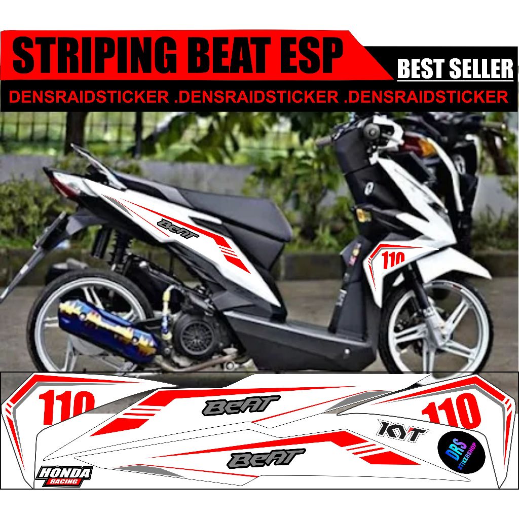 Jual STRIPING STIKER PAREASI HONDA BEAT ESP PUTIH MODEL LIS WARNA ...