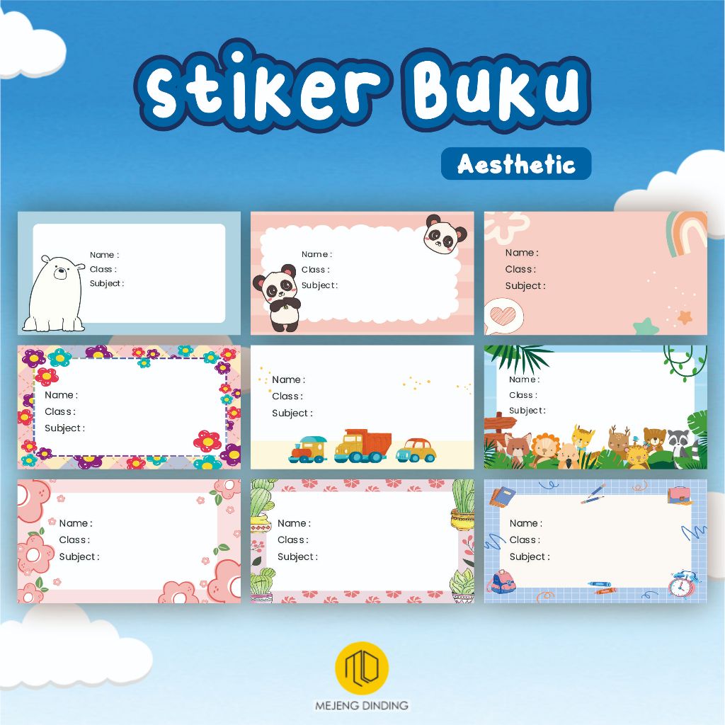 Jual STIKER MAPEL ISI 30 PCS / STIKER BUKU CUSTOM TEMA AESTHETIC ...