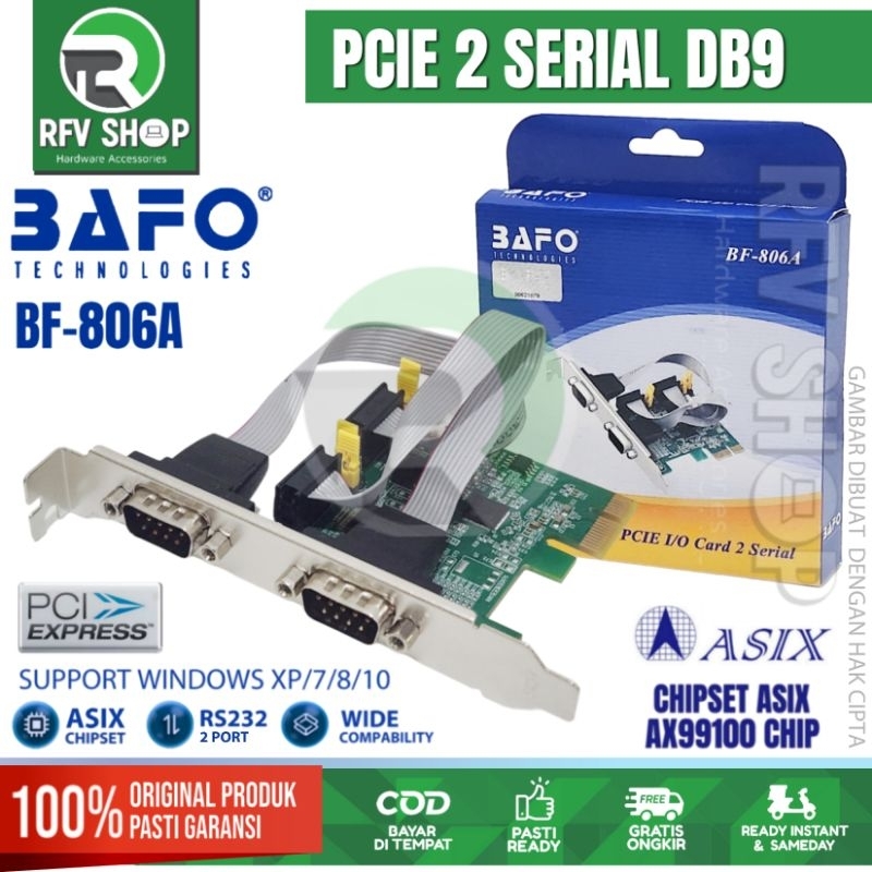 Jual BAFO PCIE PCI EXPRESS I/O Card 2 Serial DB9 RS232 Chipset ASIX ...