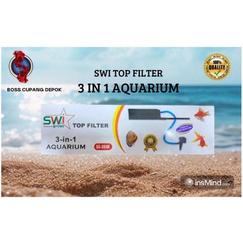 Jual swi star top filter aquarium 3 in 1 top filter box aquarium 3 in 1 swi star ss 203k ...