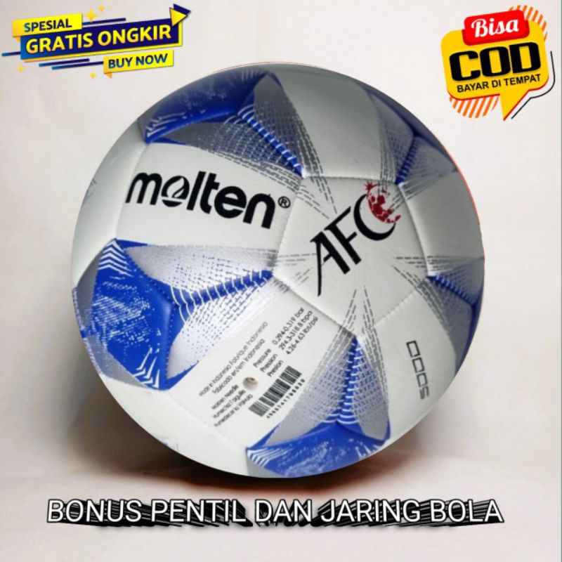 Jual Bola Sepak Bola Kaki Molten AFC Premium gratis Pentil Dan Jaring ...