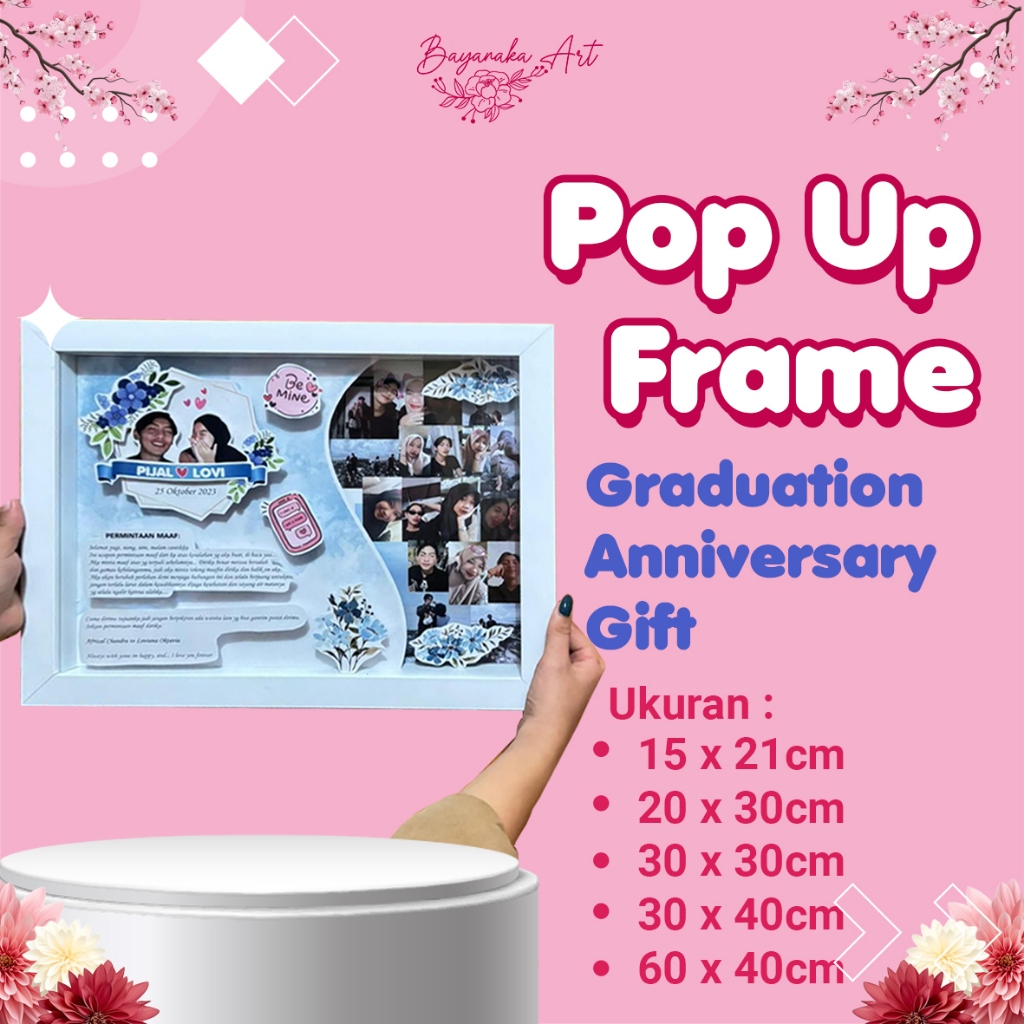 Jual POP UP FRAME 3D - CUSTOM/HADIAH/GIFT/KENANG-KENANGAN | Shopee Indonesia