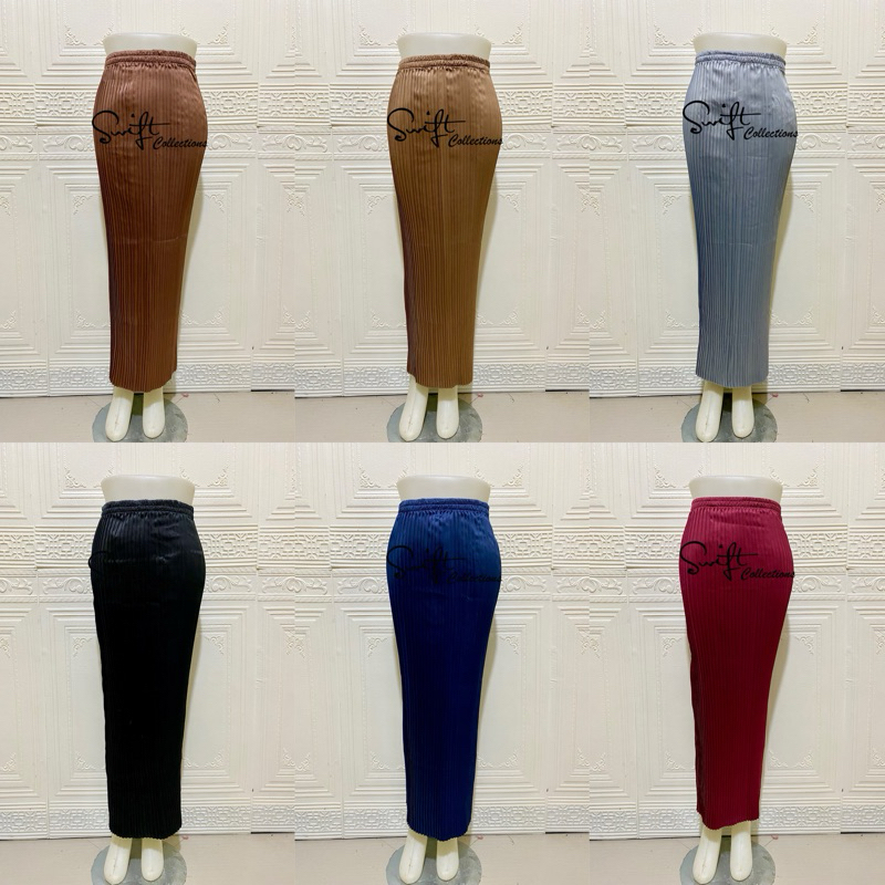 Jual Rok Span plisket Satin Premium mengkilat mewah / lRok kantor /rok ...