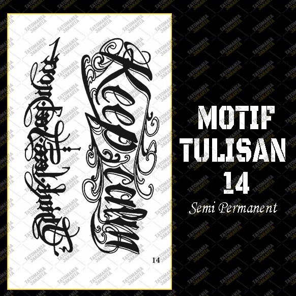 Jual KODE M38P TatomaniajktTato Motif Huruf Tulisan Tato temporer seri ...