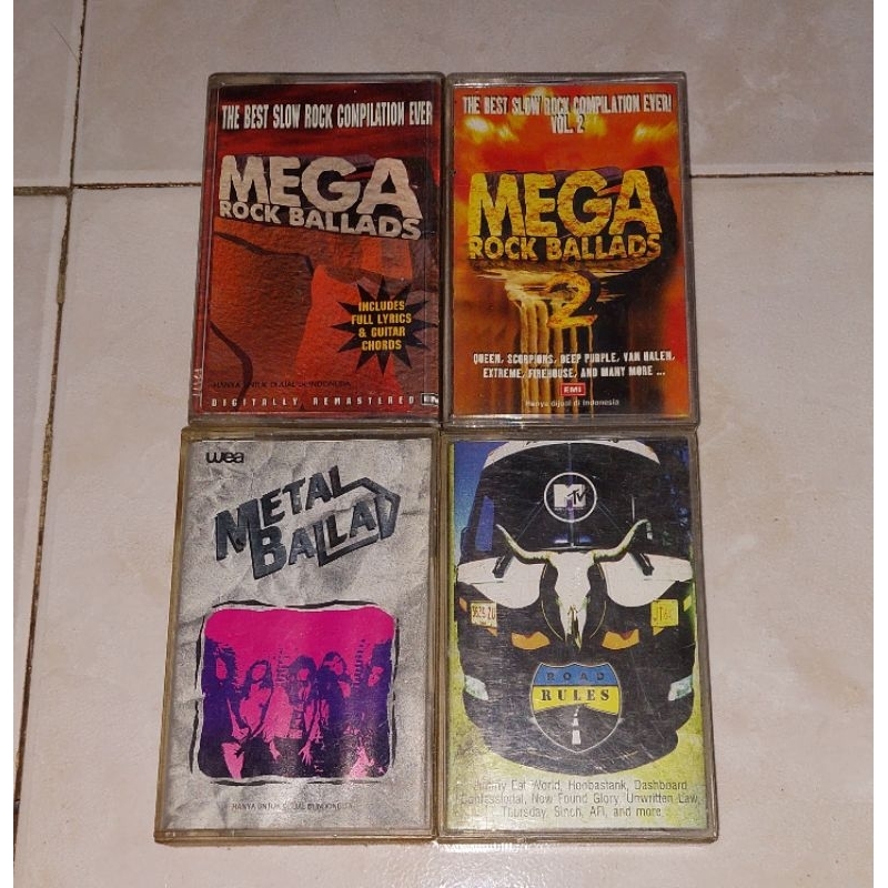 Jual kaset pita kompilasi barat MEGA ROCK BALLADS / MEGA ROCK BALLADS 2 / METAL BALLAD / MTV ...