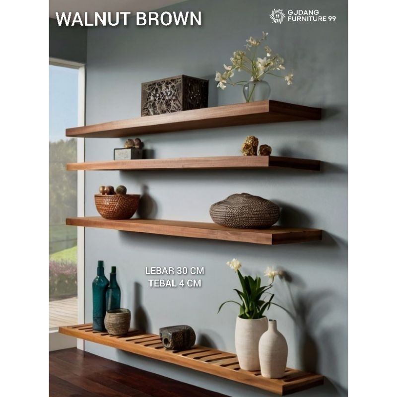 Jual Ambalan Dinding Lebar 30 cm, panjang 180 cm, Tebal 4 cm / Rak ...