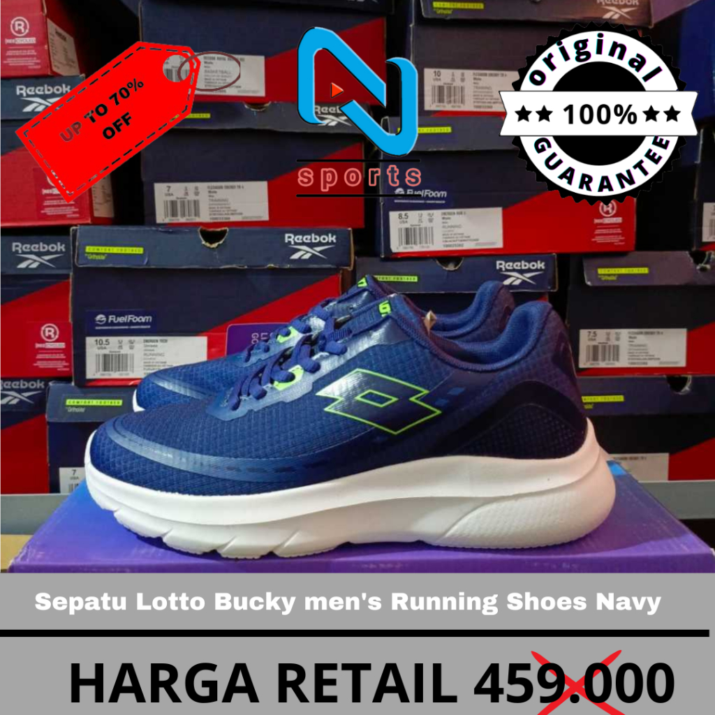 Jual Sepatu SIZE 39 40 41 42 43 44 Lotto Bucky men's Running Shoes Navy ...