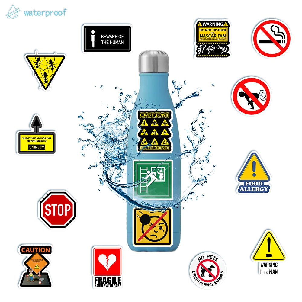 Jual [50PCS] Stiker Peringatan logo Stiker Tahan Gores Decal Kartu ...