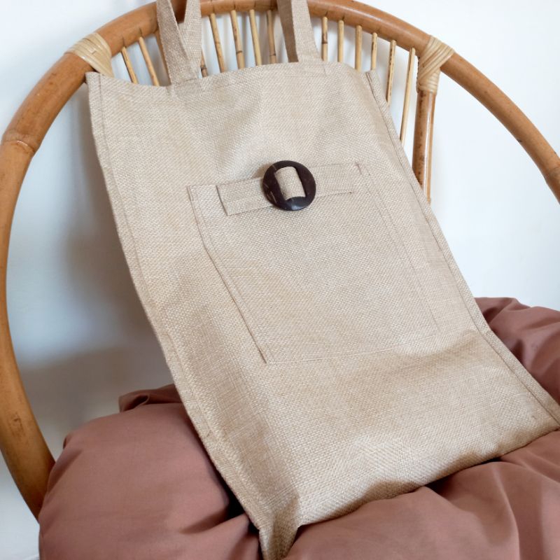 Jual Tote Bag Handmade Goni Linen Jute Laminasi | Shopee Indonesia