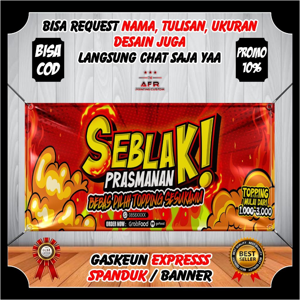 Jual ( BISA CUSTOM ) SPANDUK/BANNER/BACKDROP SEBLAK PRASMANAN UKURAN ...