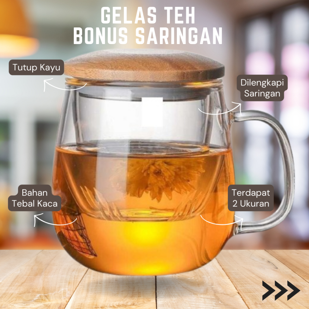 Jual Gelas Teh Saringan Rempah Jamu Teko Cangkir Tea Cup Kaca Mug With ...