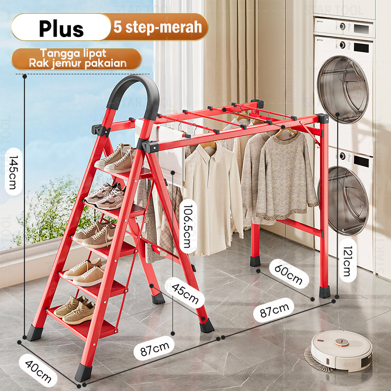 Jual （COD）Tangga 3/4/5/6 Step Tangga Lipat Multifungsi Lipat Tangga ...
