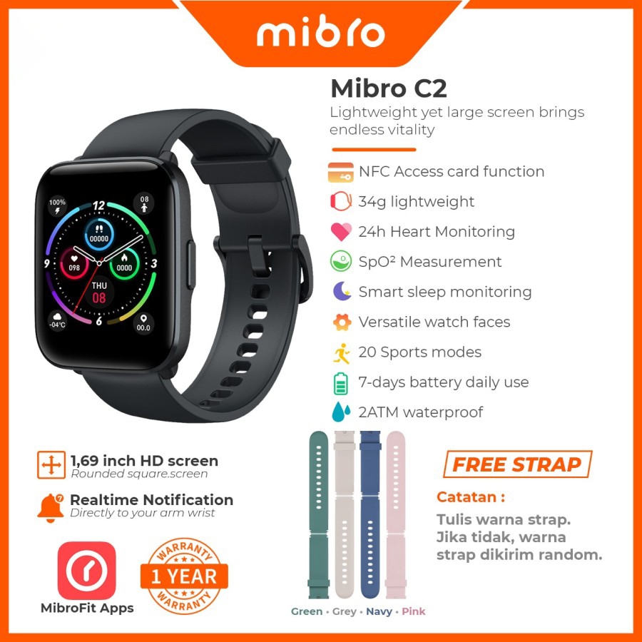 Jual Mibro C2 Smartwatch | Shopee Indonesia