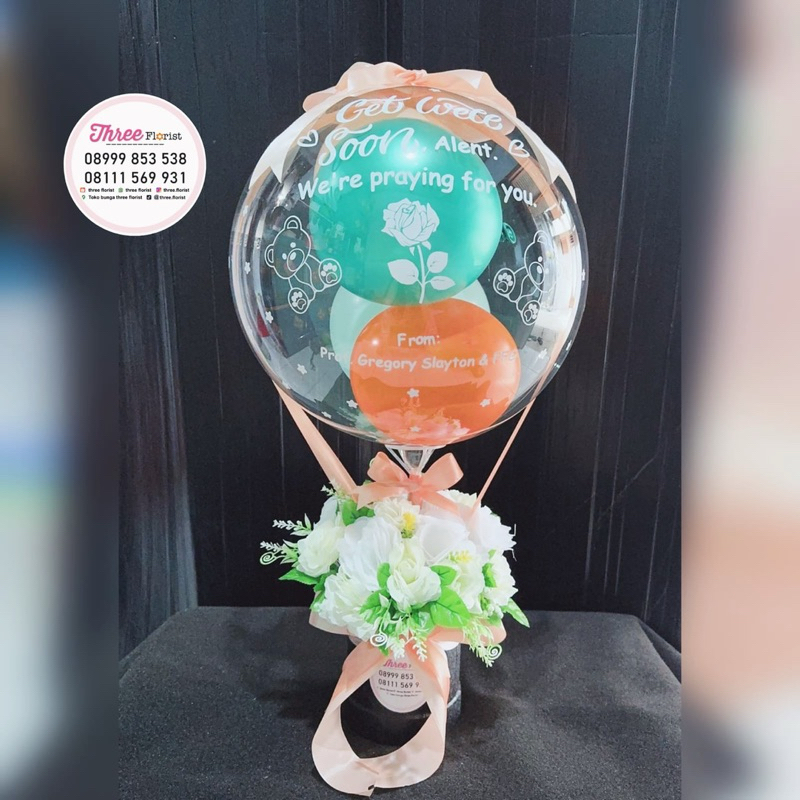 Jual box bunga balon ucapan get well soon / balon ucapan get well soon ...
