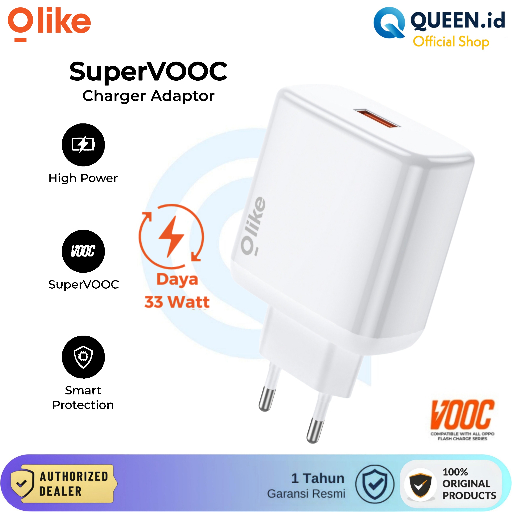Jual Olike CO1 Charger Adaptor 33W Super VOOC Charging 3A Flash Charge Adapter | Shopee Indonesia