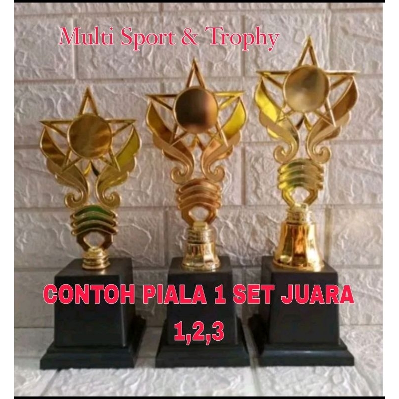 Jual TROPHY PIALA CUSTOM TULISAN MURAH 1 SET JUARA 1,2,3 ( 3PCS PIALA ) | Shopee Indonesia