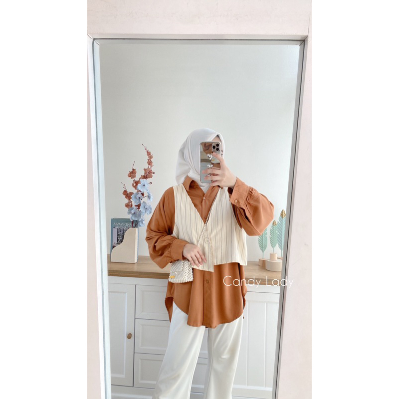 Jual CANDY LADY Archila Combine Blouse / Atasan Wanita Terbaru / Blouse ...