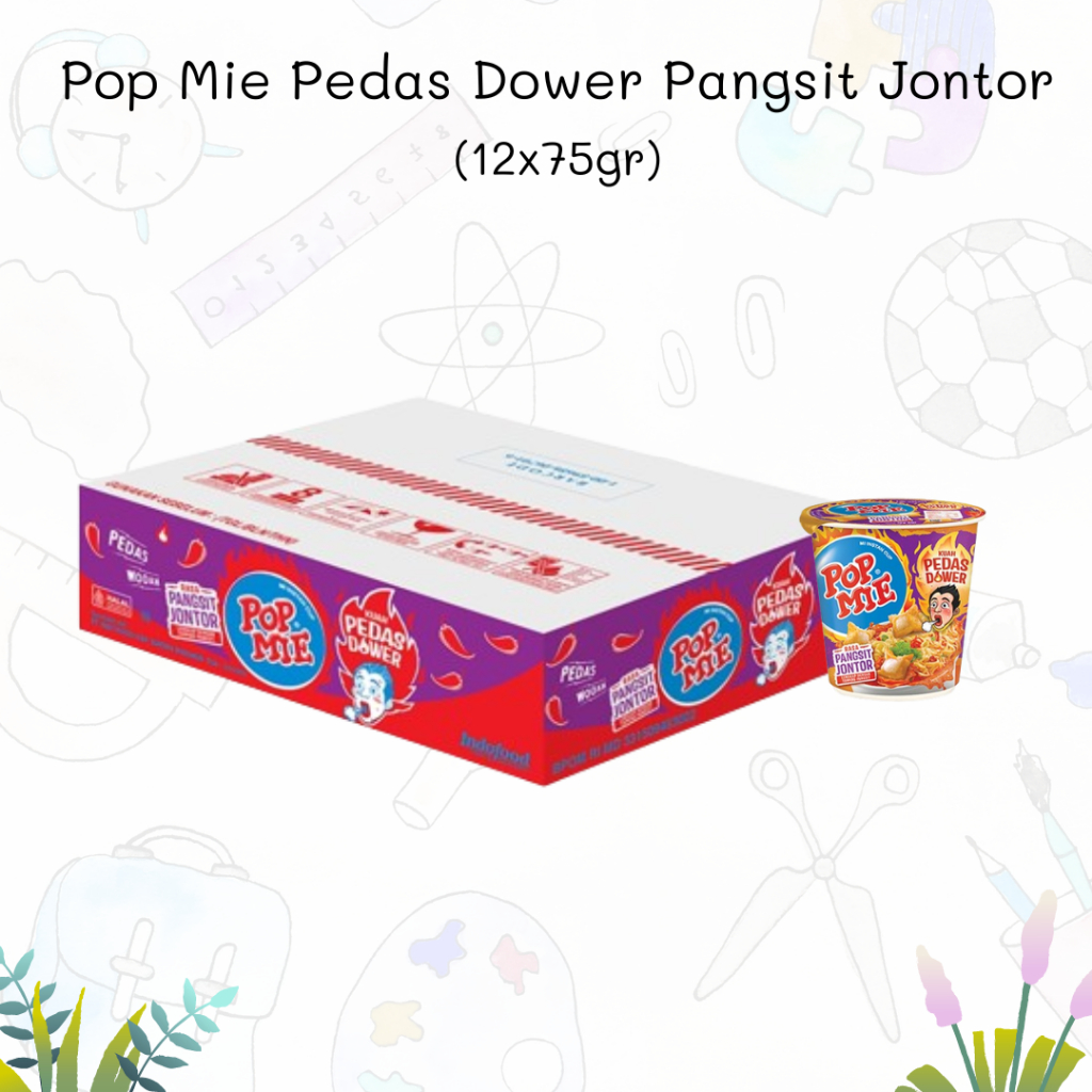 Jual Pop Mie Kuah Pedes Dower Pangsit Jontor 12x75gr (1KARTON) | Shopee ...