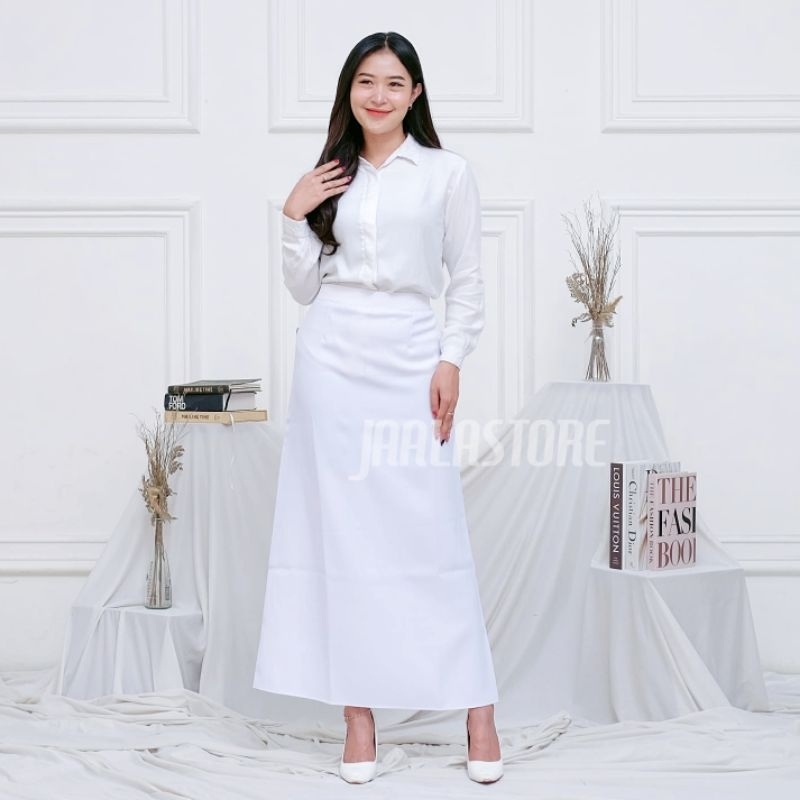 Jual Rok Kerja Formal Super Jumbo Pinggang Karet Model A Line Maxi Rok ...