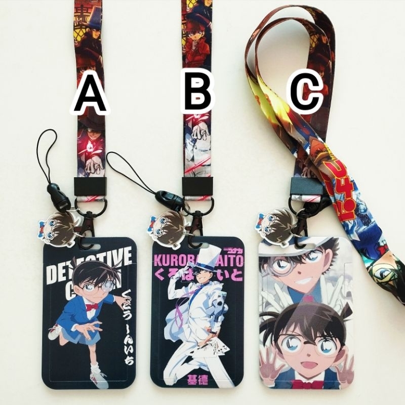 Jual Detective Conan ID Card Holder Lanyard 2 Conan Shinichi Kaito Kid ...