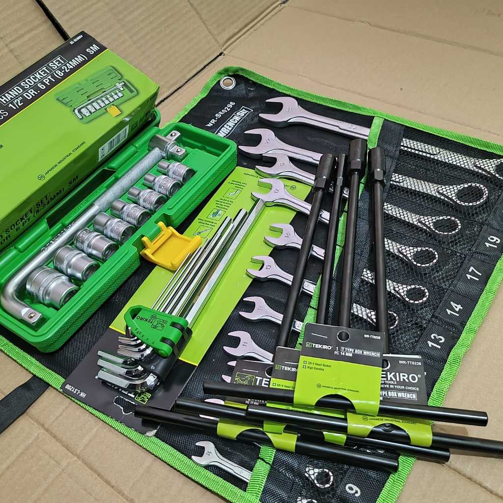 Jual TEKIRO PAKET Lengkap full set Socket 10 Pcs 1/2" Dr 6 Pt 8 - 24 Mm / Paket Alat Bengkel ...