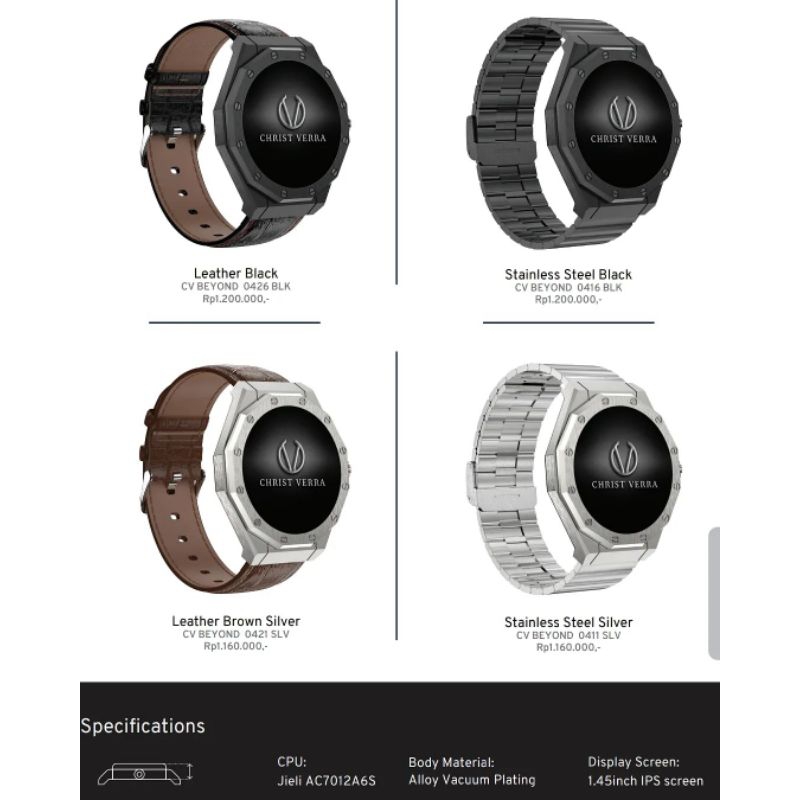 Jual CHRIST VERRA BEYOND 4 SMARTWATCH ORIGINAL GARANSI RESMI 2 TAHUN ...