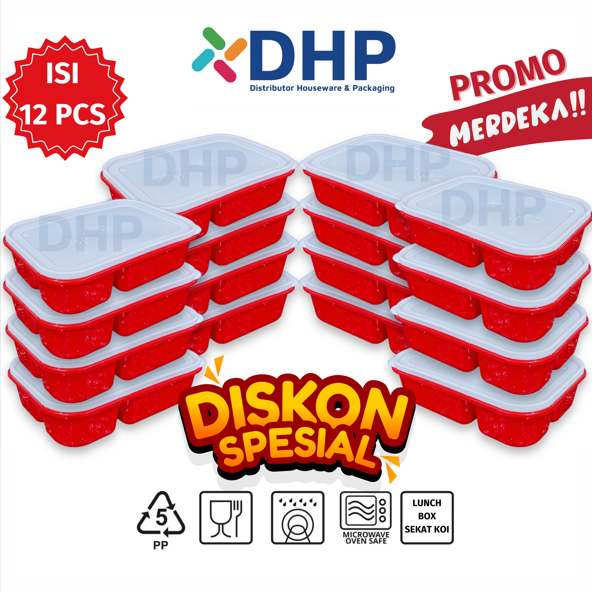 Jual PROMO (Isi 12pcs) KOI 900ml LUNCH BOX SEKAT (19.5x13.5 h:5) Kotak Plastik Tempat Bekal ...