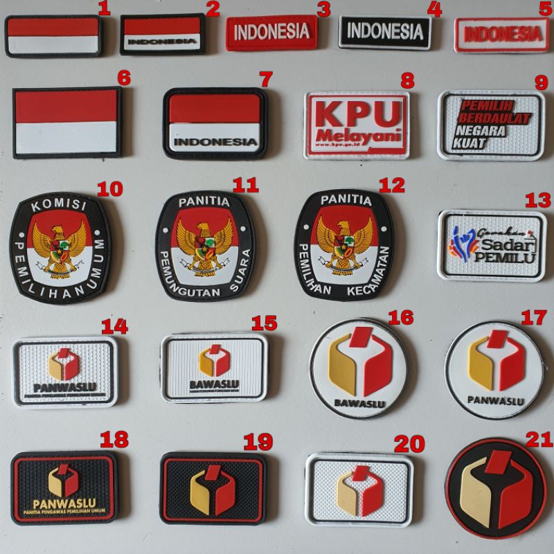 Jual patch rubber logo pemilihan umum - pps - ppk - garuda - bendera ...