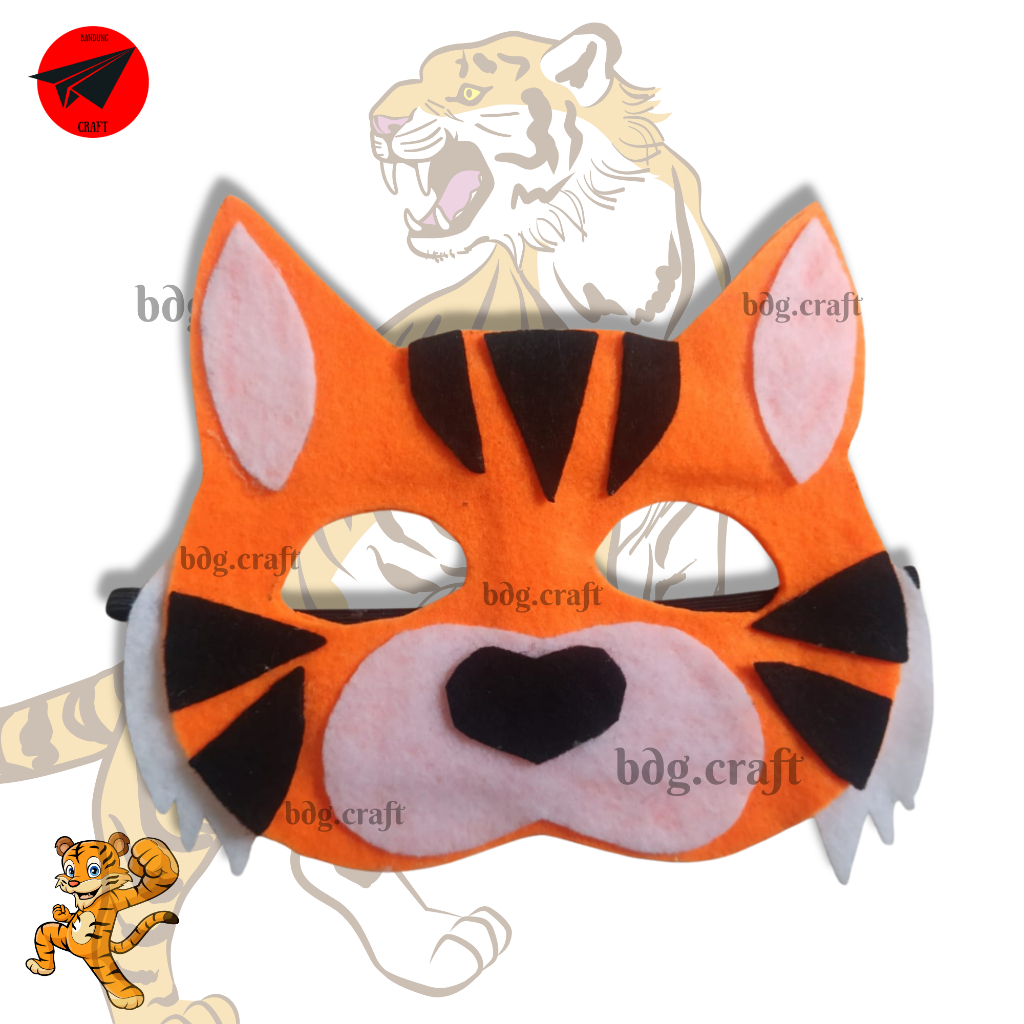 Jual cosplay tiger mask topeng flanel motif harimau | Shopee Indonesia